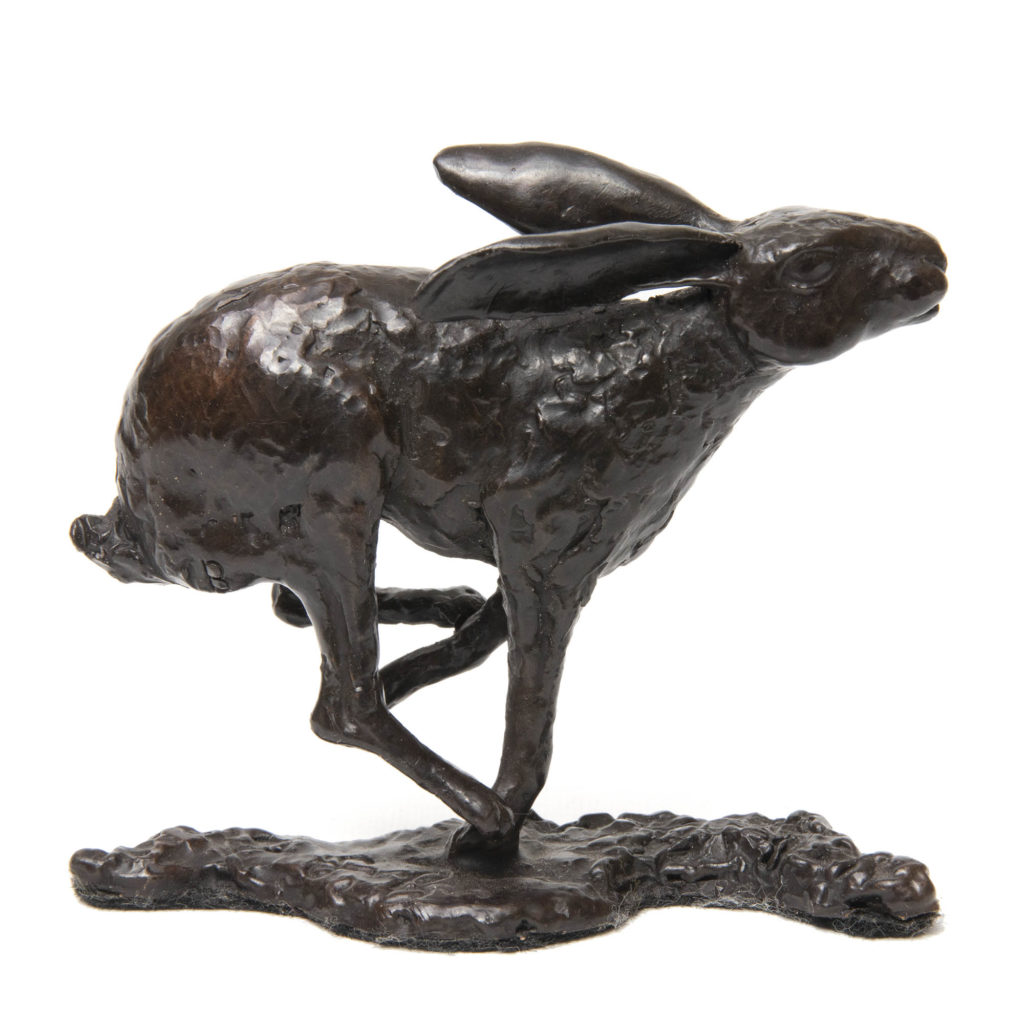 Raku Small Gazing Hare – Paul Jenkins Raku – Cotswold Gift Gallery